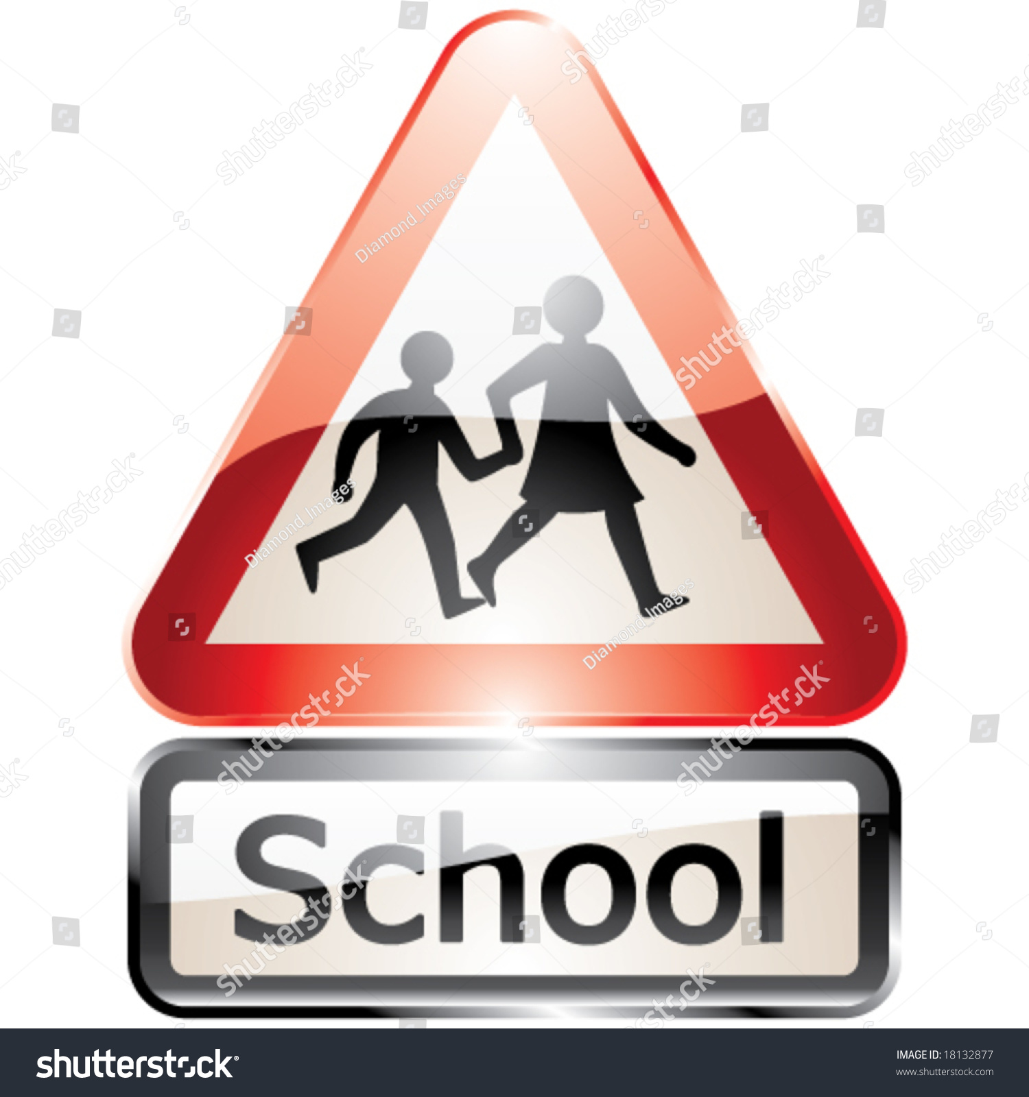 Vector Glossy Shiny School Signs Stock Vector (Royalty Free) 18132877