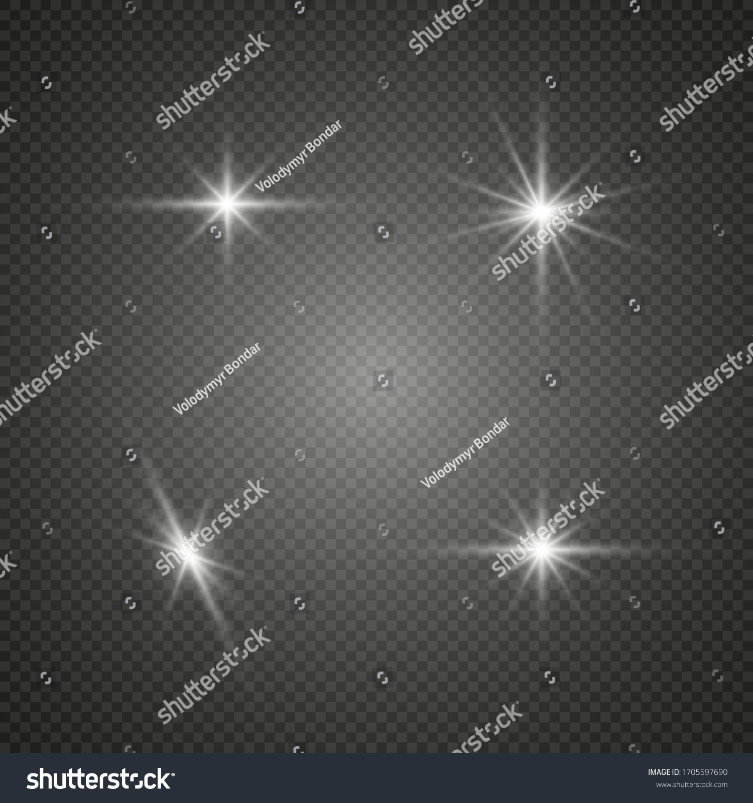Vector Glowing Light Effect On Transparent Stock Vector (Royalty Free ...