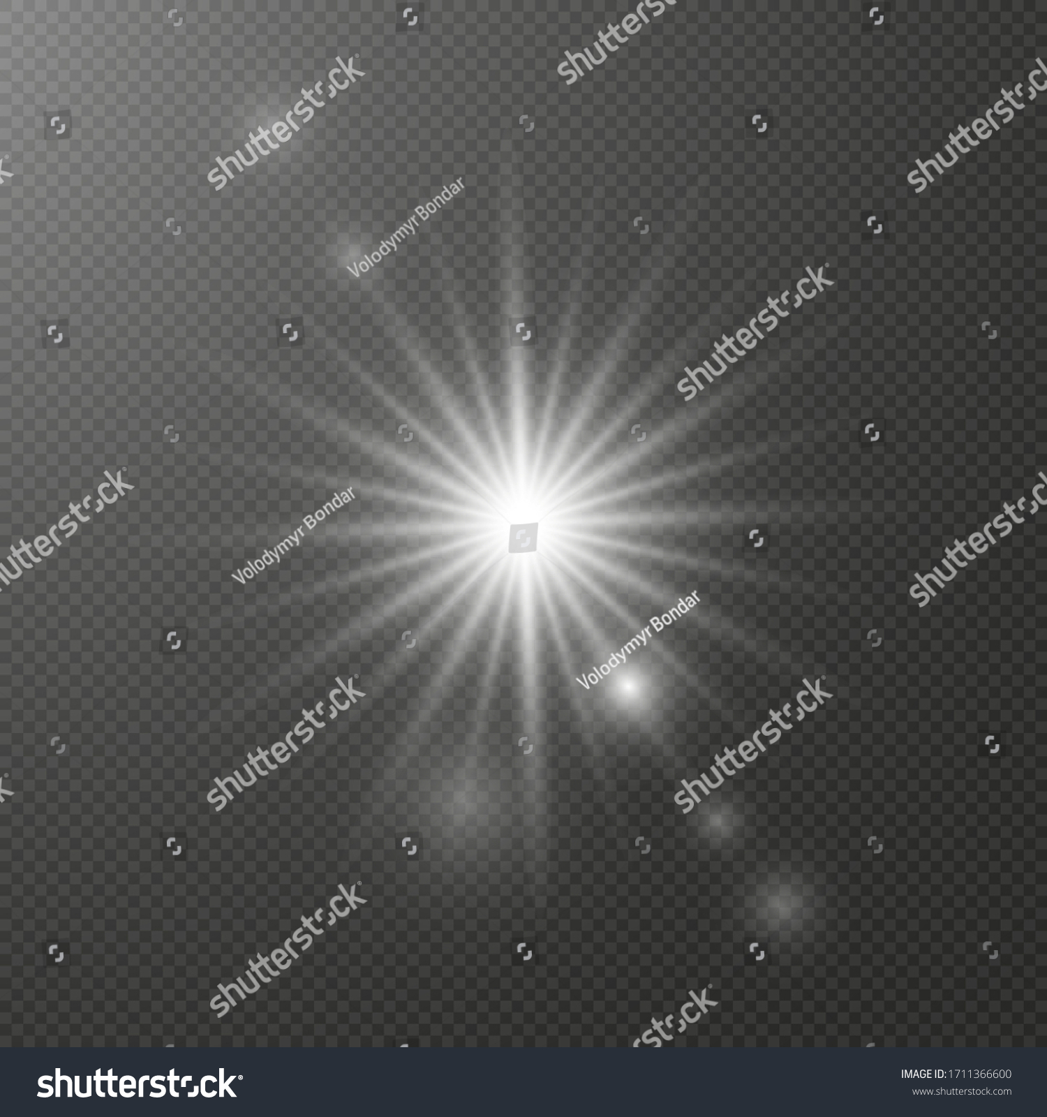 Vector Glowing Light Effect On Transparent Stock Vector (Royalty Free ...