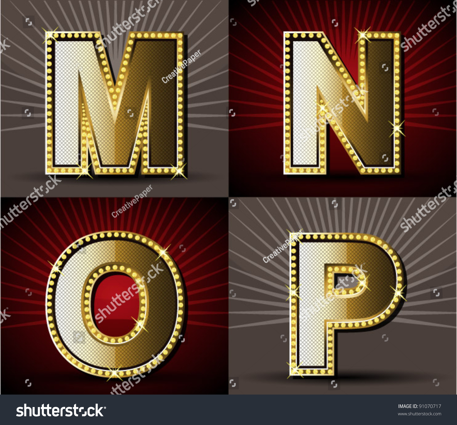 Vector Gold Alphabet Diamond Stock Vector (Royalty Free) 91070717
