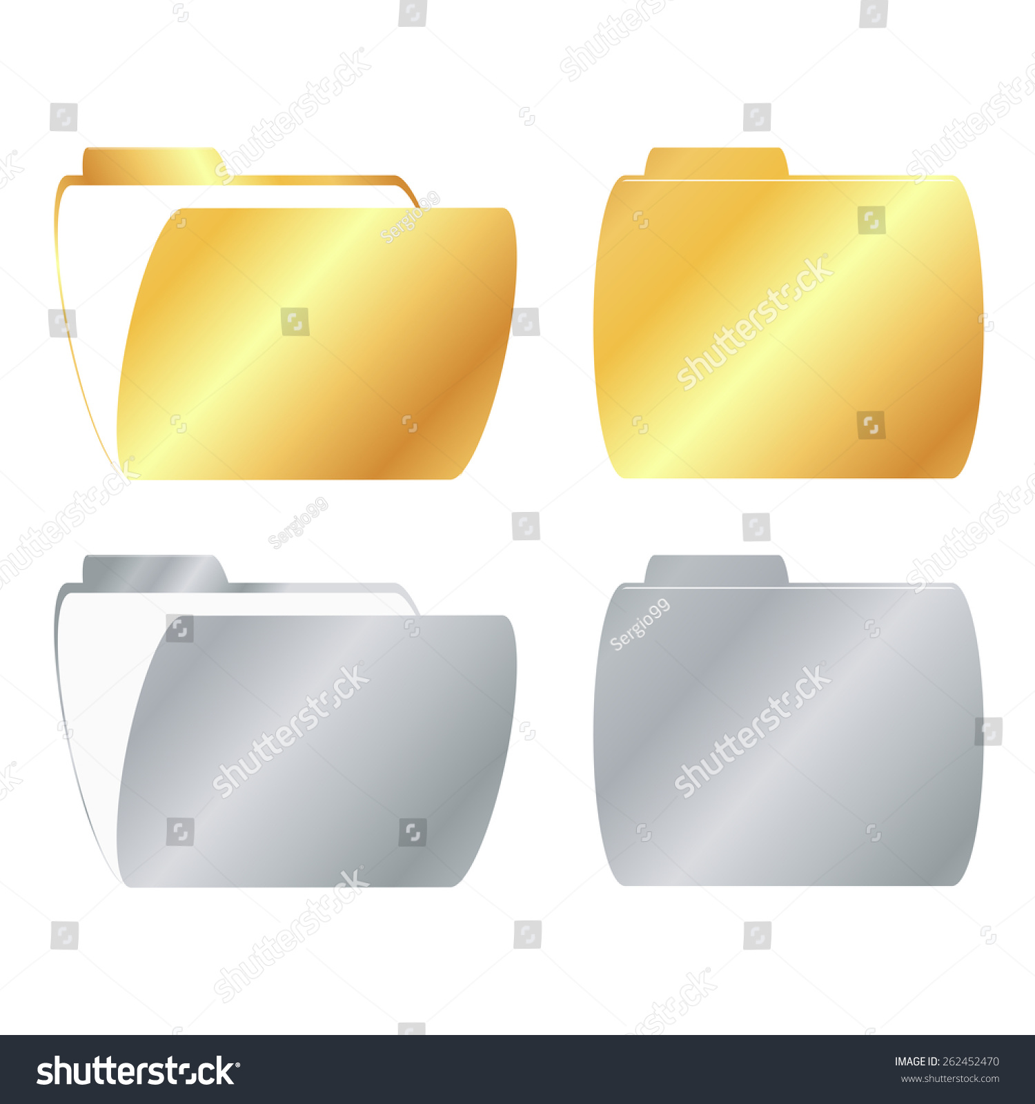 Vector Gold Silver Open Closed Folder: เวกเตอร์สต็อก (ปลอดค่าลิขสิทธิ์ ...
