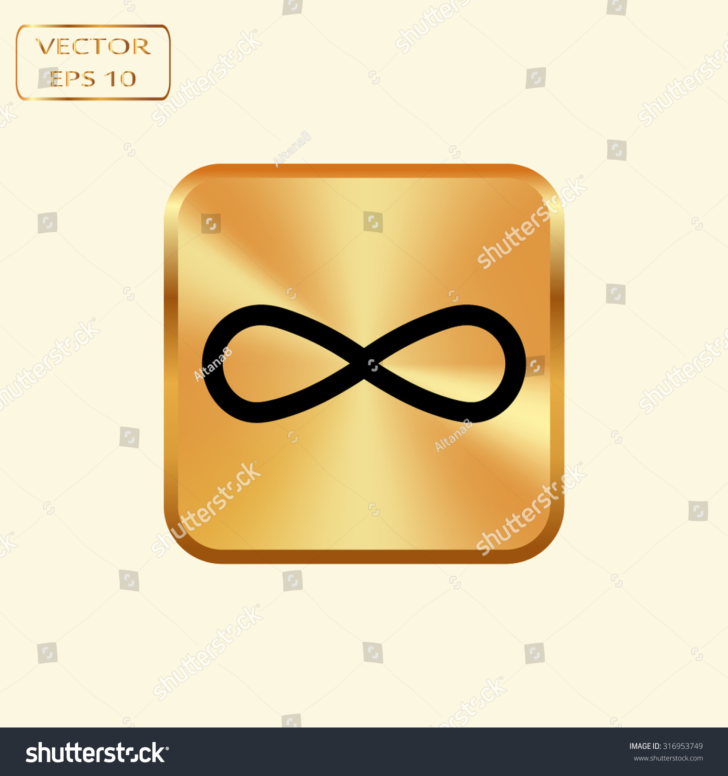 Vector Gold Button Infinity Symbol Vector Stock Vector (Royalty Free ...