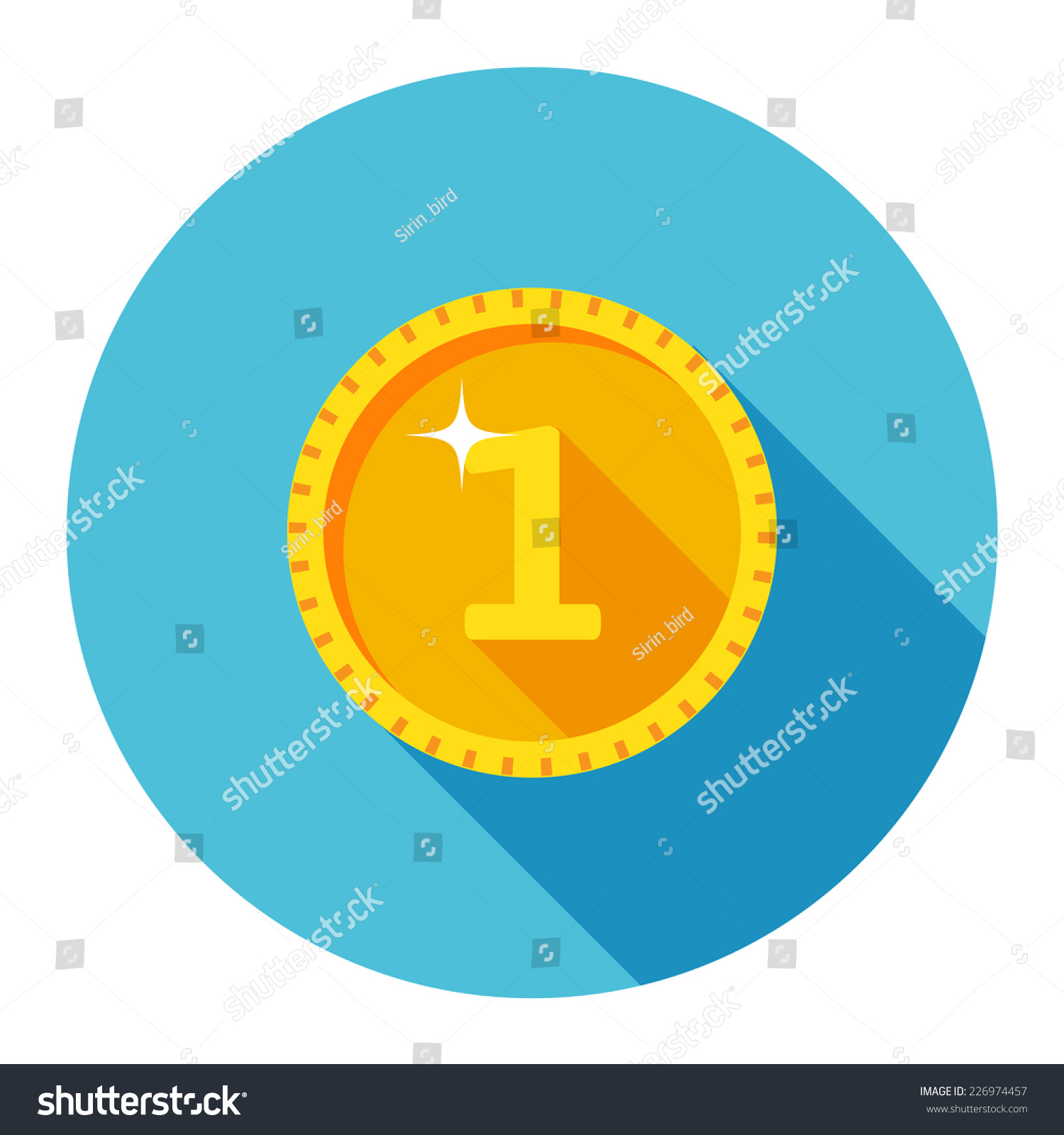 Vector Gold Coin Icon Stock Vector (Royalty Free) 226974457