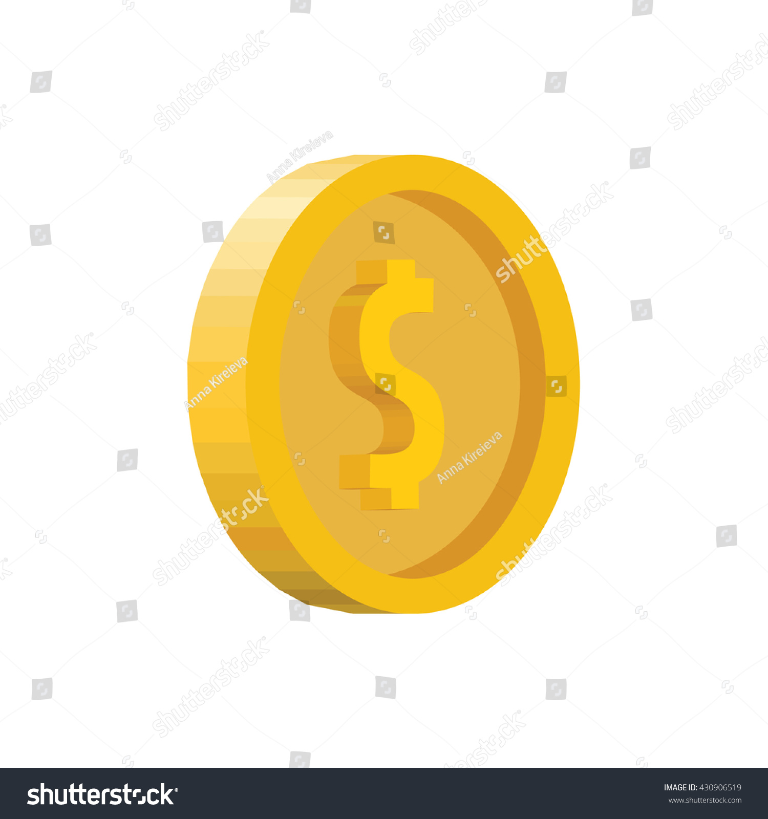 Vector Gold Dollar Coin Stock Vector (Royalty Free) 430906519 ...