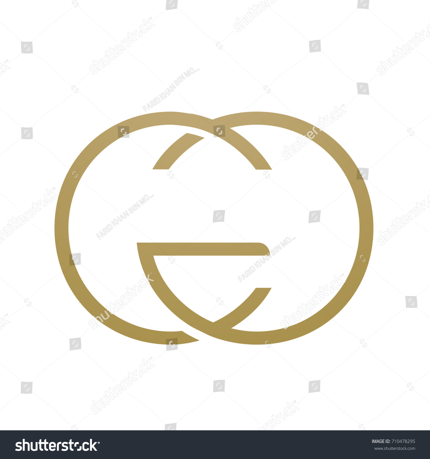 Vector Gold Dual Loop Letter G Stock Vector (Royalty Free) 710478295 ...