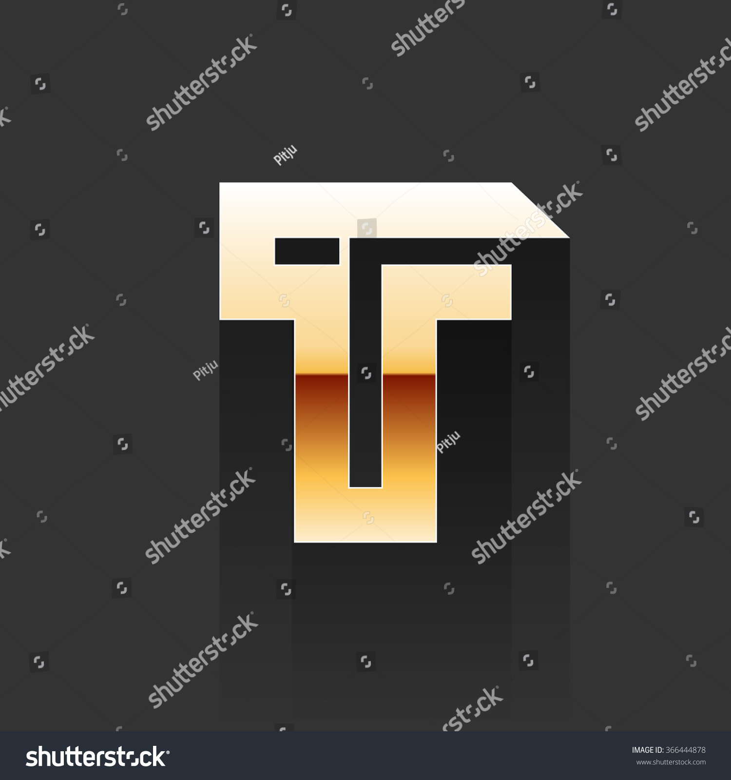 Vector Gold Letter T Shape Logo Stock Vector (Royalty Free) 366444878 ...