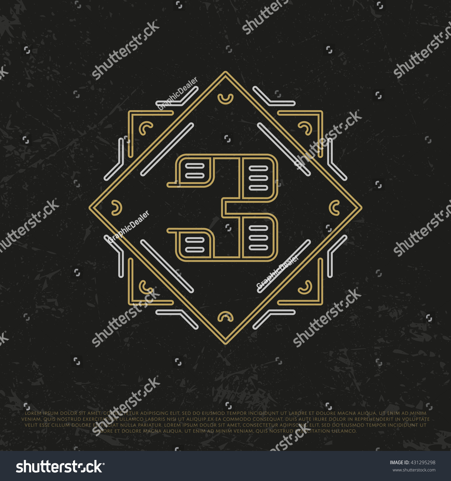 Vector Gold Number 3 Sign Three Stock Vector (Royalty Free) 431295298