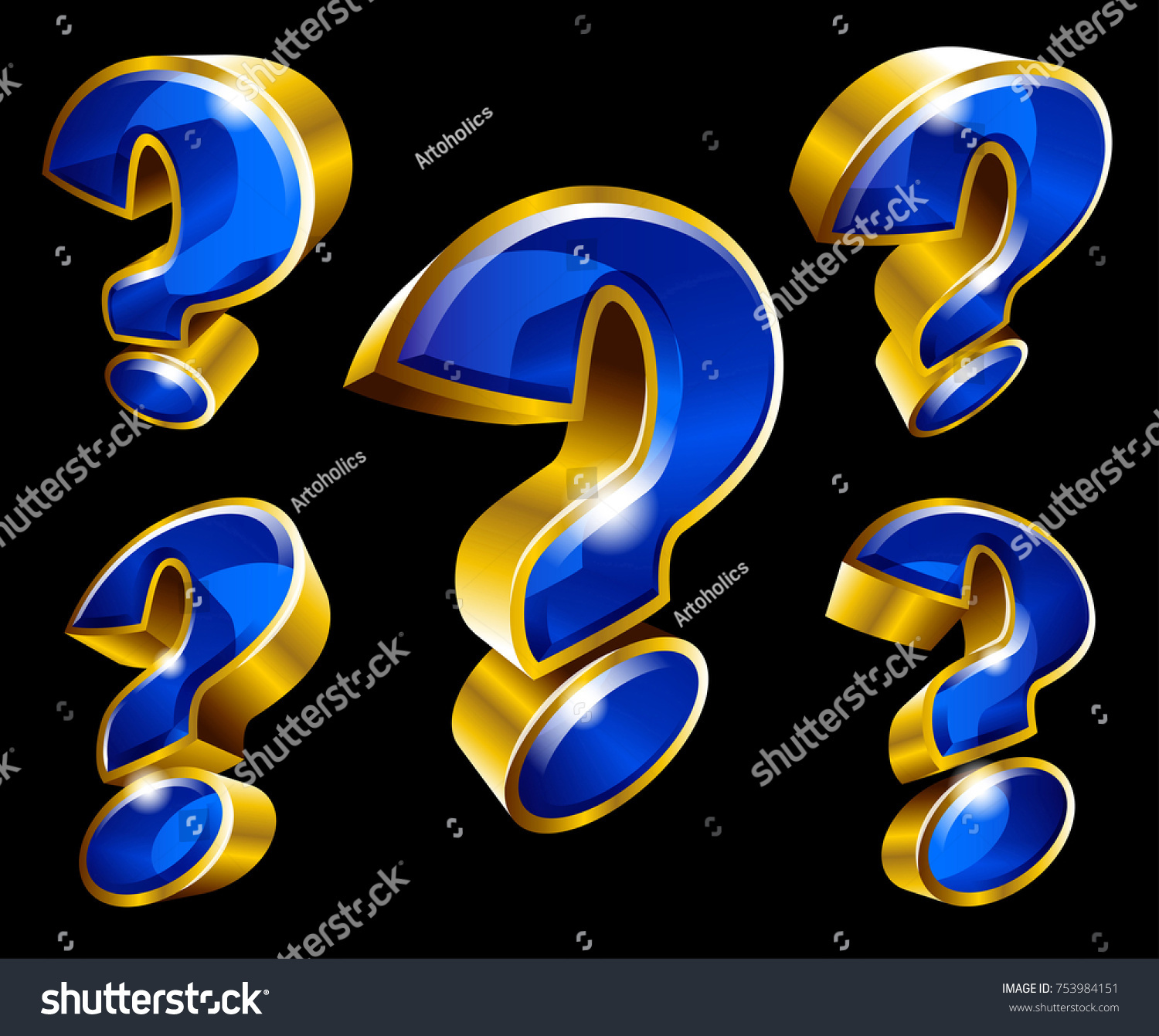 Vector Gold Question Mark Symbol 3d Stock Vector (Royalty Free ...