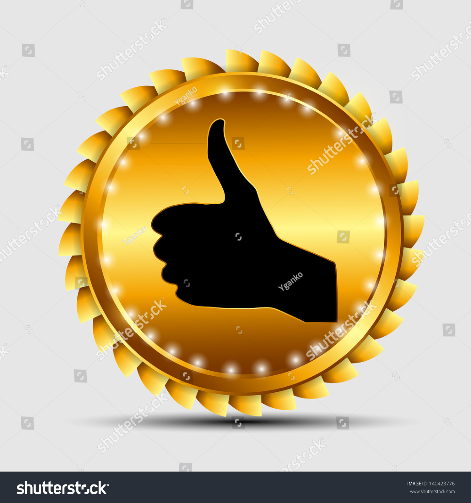Vector Gold Sign Label Template Stock Vector (Royalty Free) 140423776 ...