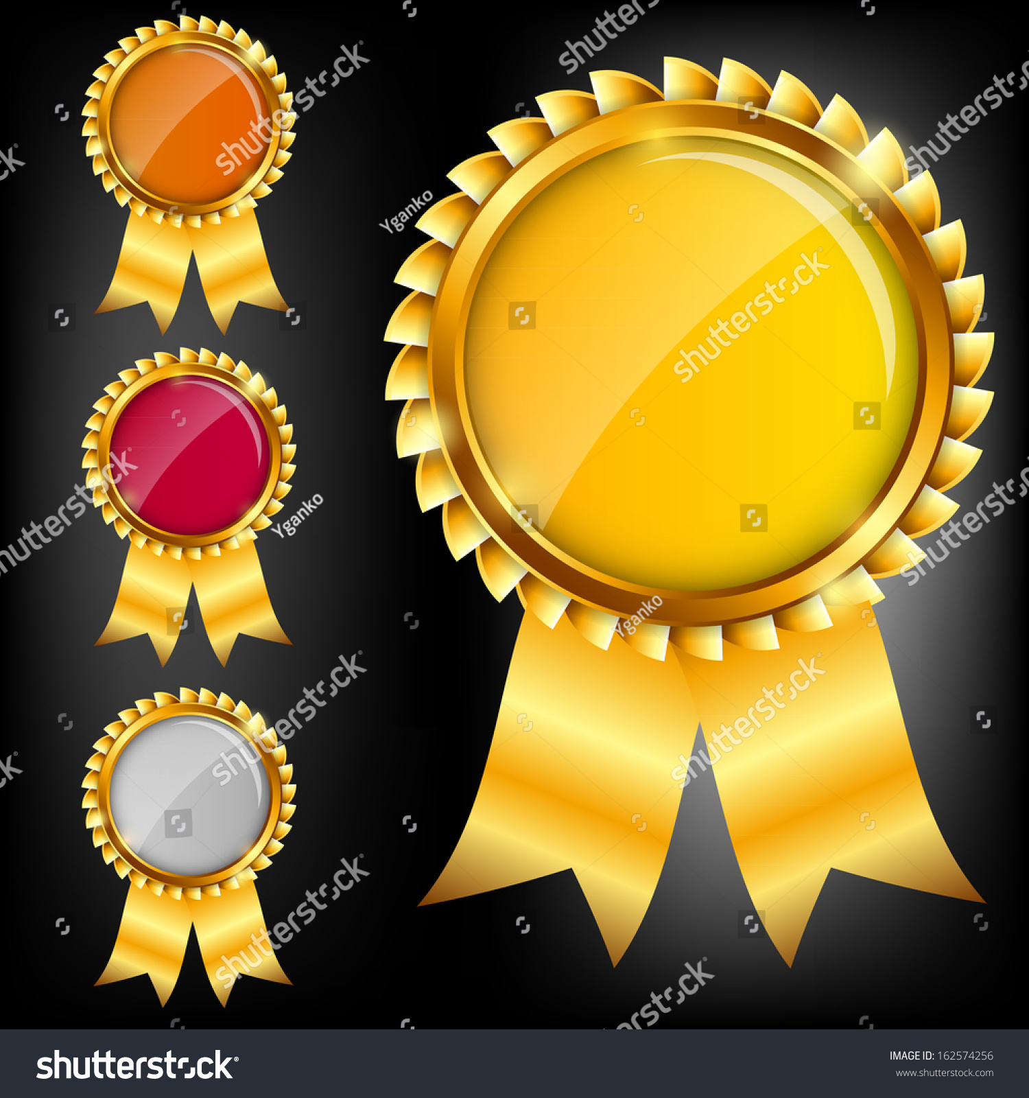 Vector Gold Sign Label Template Stock Vector (Royalty Free) 162574256