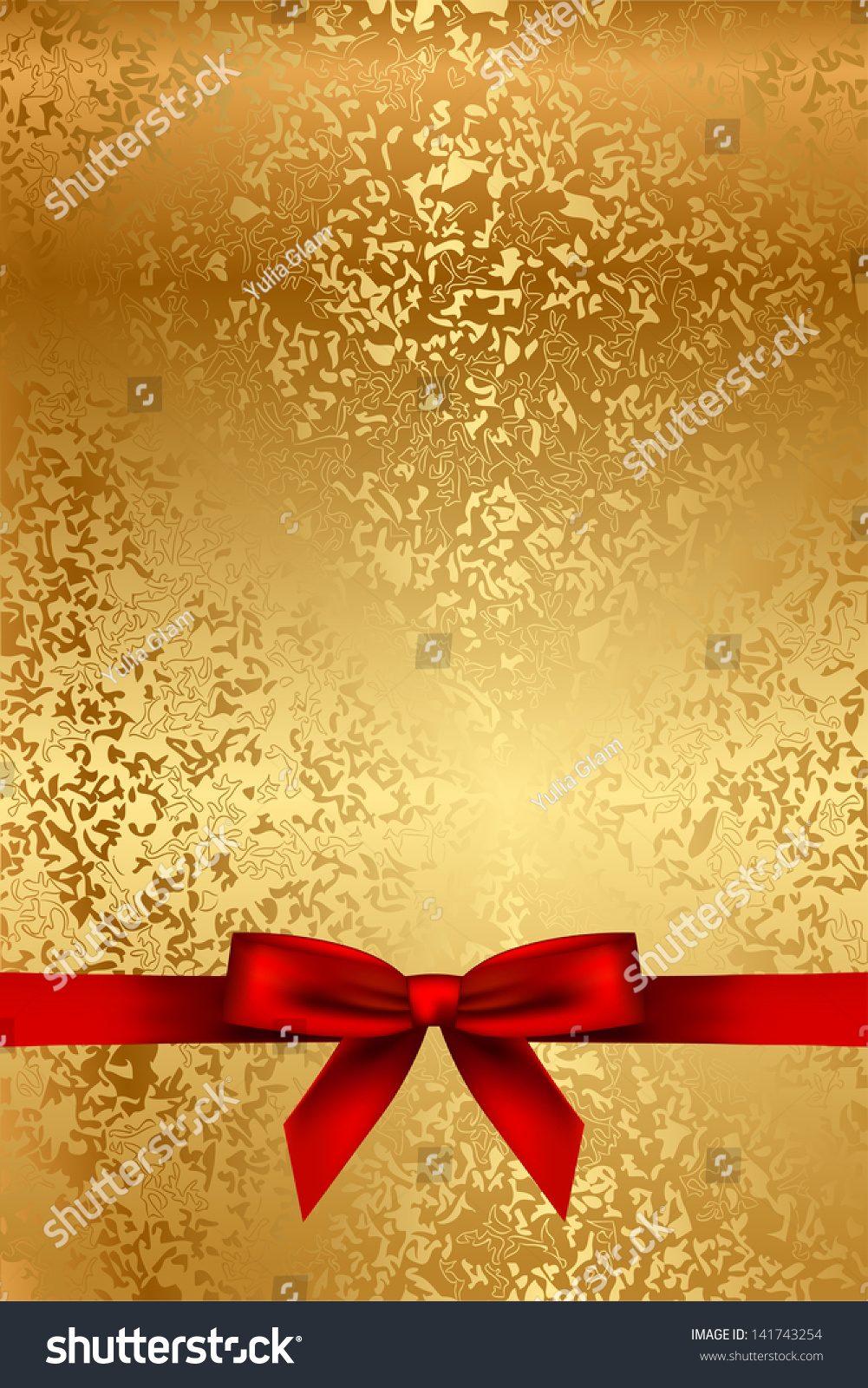 Vector Gold Texture Red Bow Stock Vector (Royalty Free) 141743254