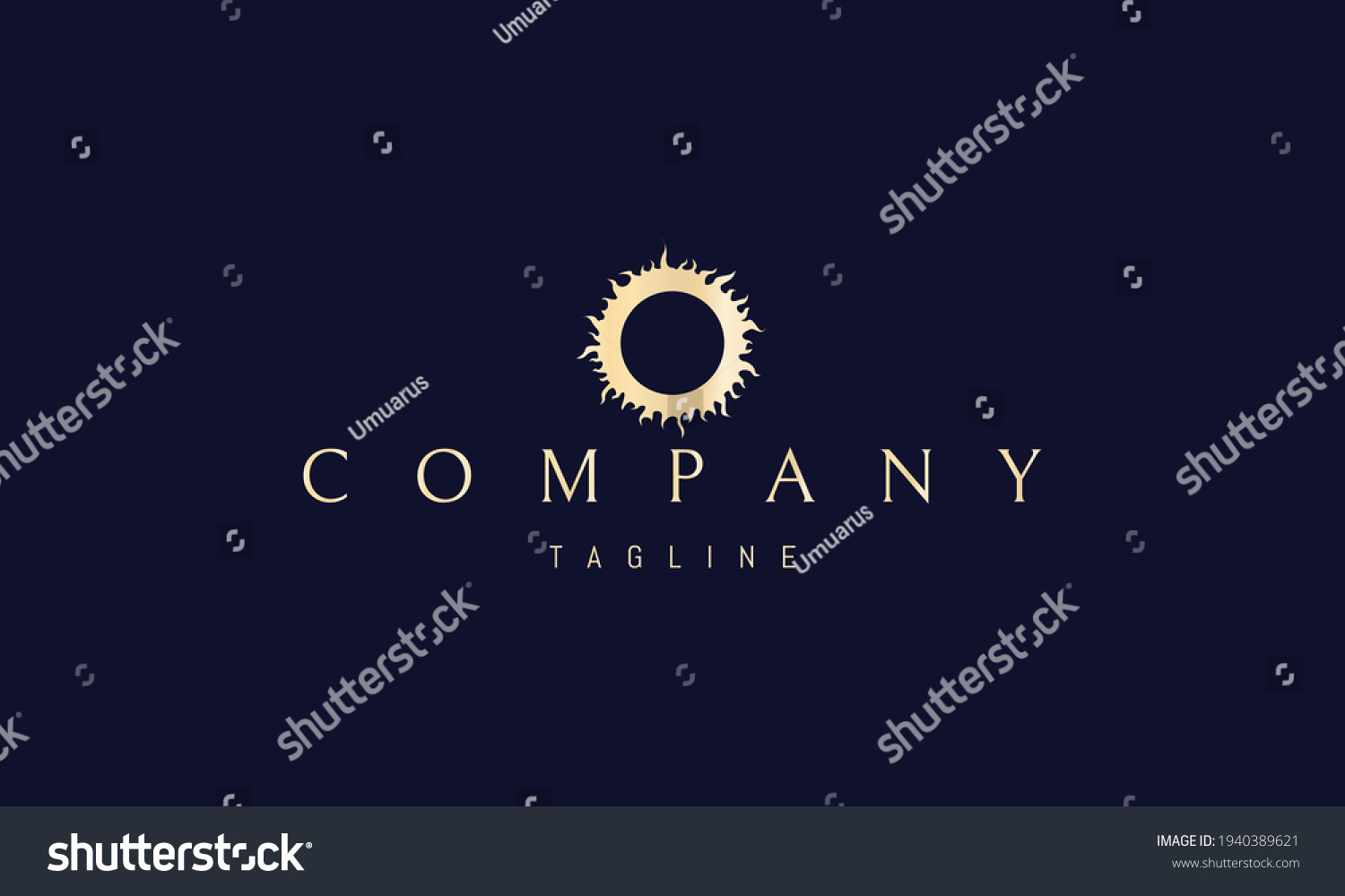 Vector Golden Abstract Solar Eclipse Logo Stock Vector (Royalty Free ...