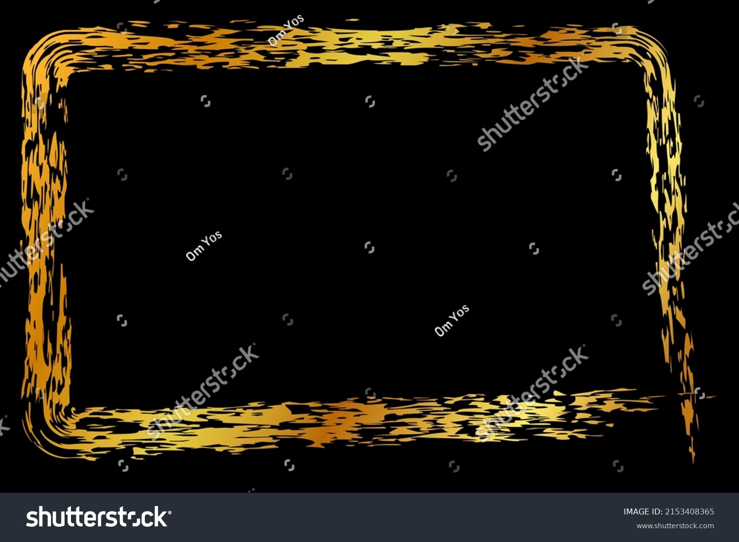Vector Golden Asymetric Rectangle Crayon Frame Stock Vector (Royalty ...