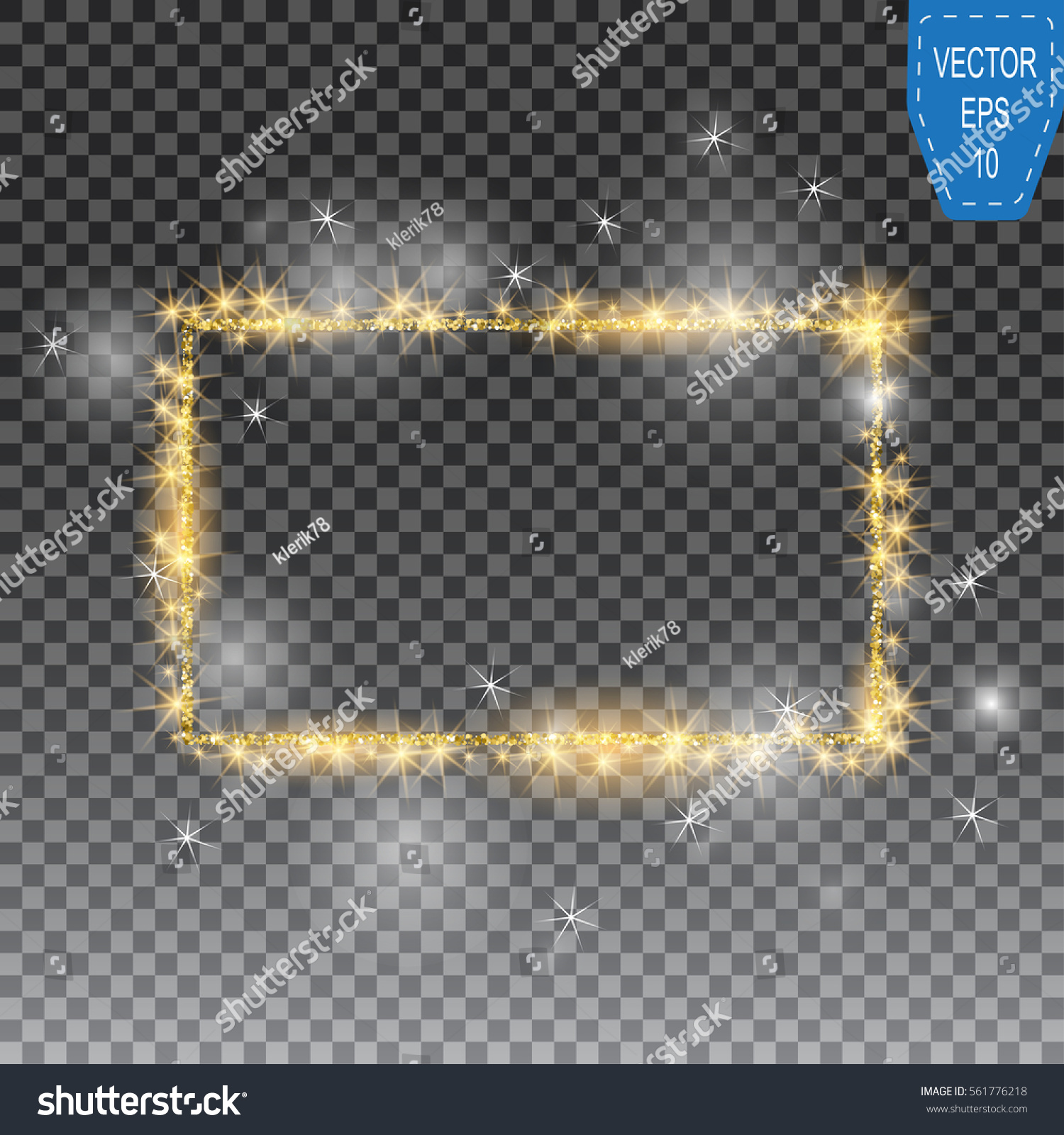 Vector Golden Frame Lights Effects Shining Stock Vector (Royalty Free ...