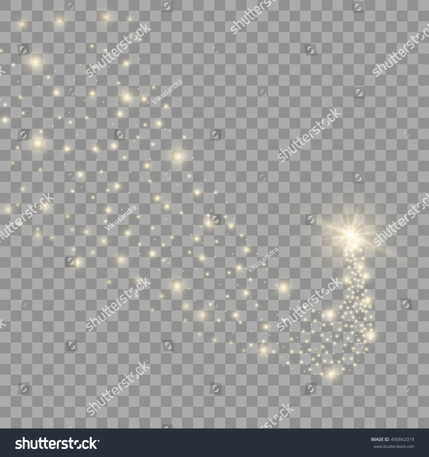 Vector Golden Sparkling Falling Star Stardust Stock Vector (Royalty ...