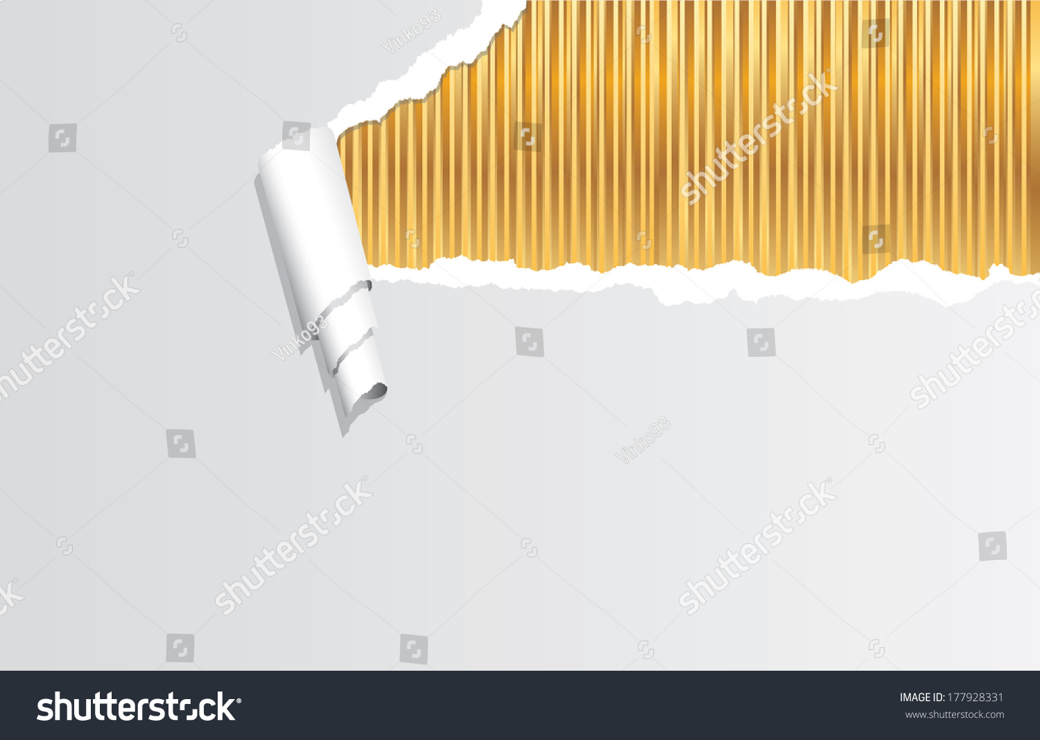 Vector Golden Template Under Ripped Paper Stock Vector (Royalty Free ...