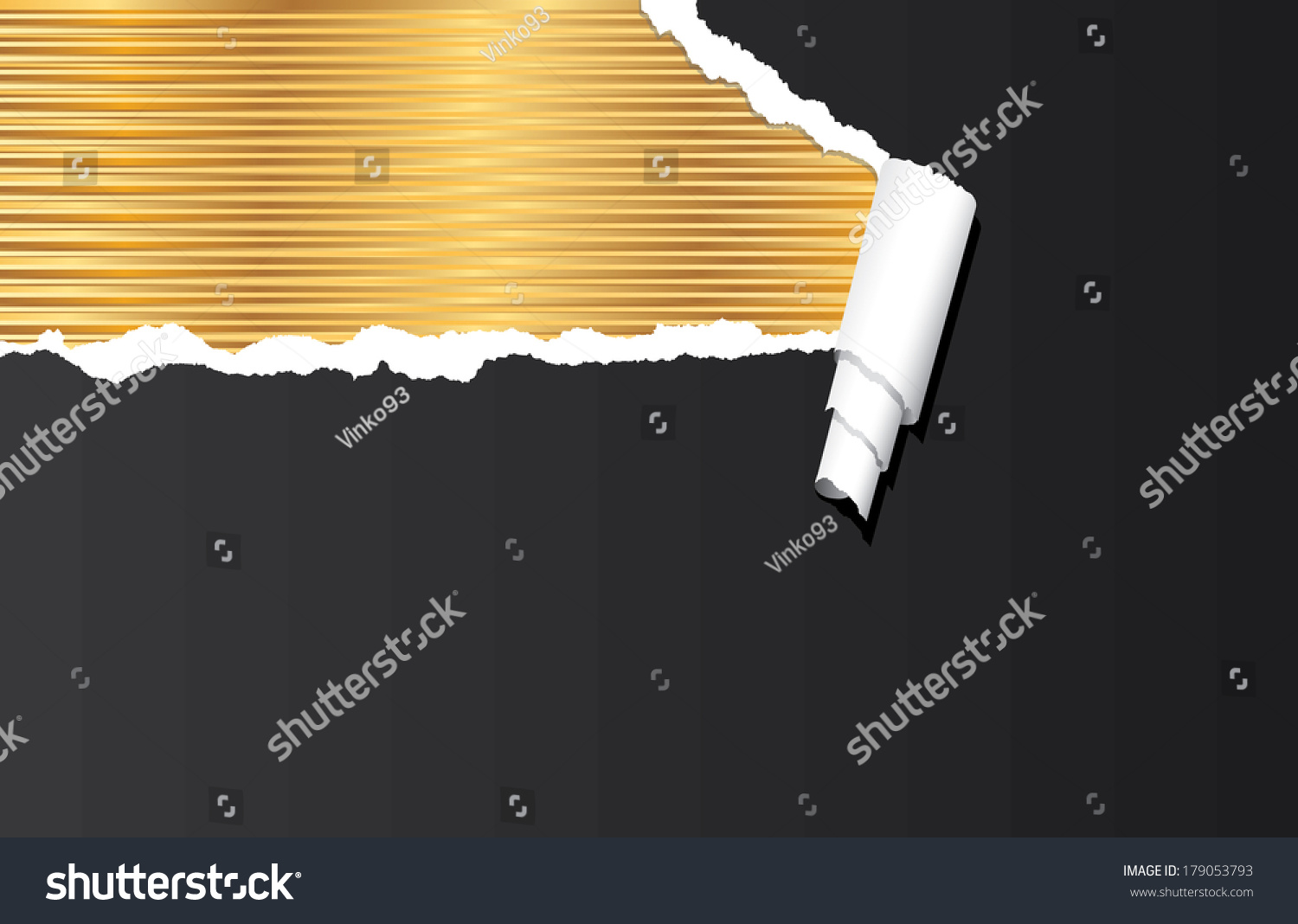 Vector Golden Template Under Ripped Paper Stock Vector (Royalty Free ...