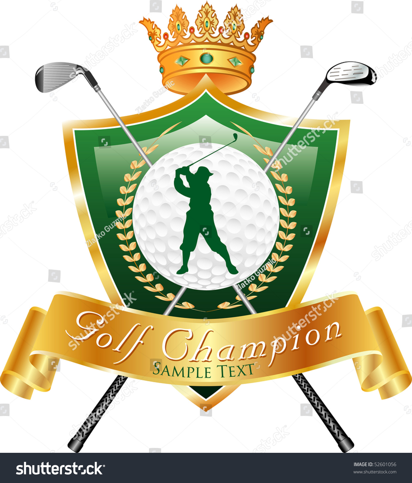 Vector Golf Award Sample Text Separate Stock Vector (Royalty Free) 52601056