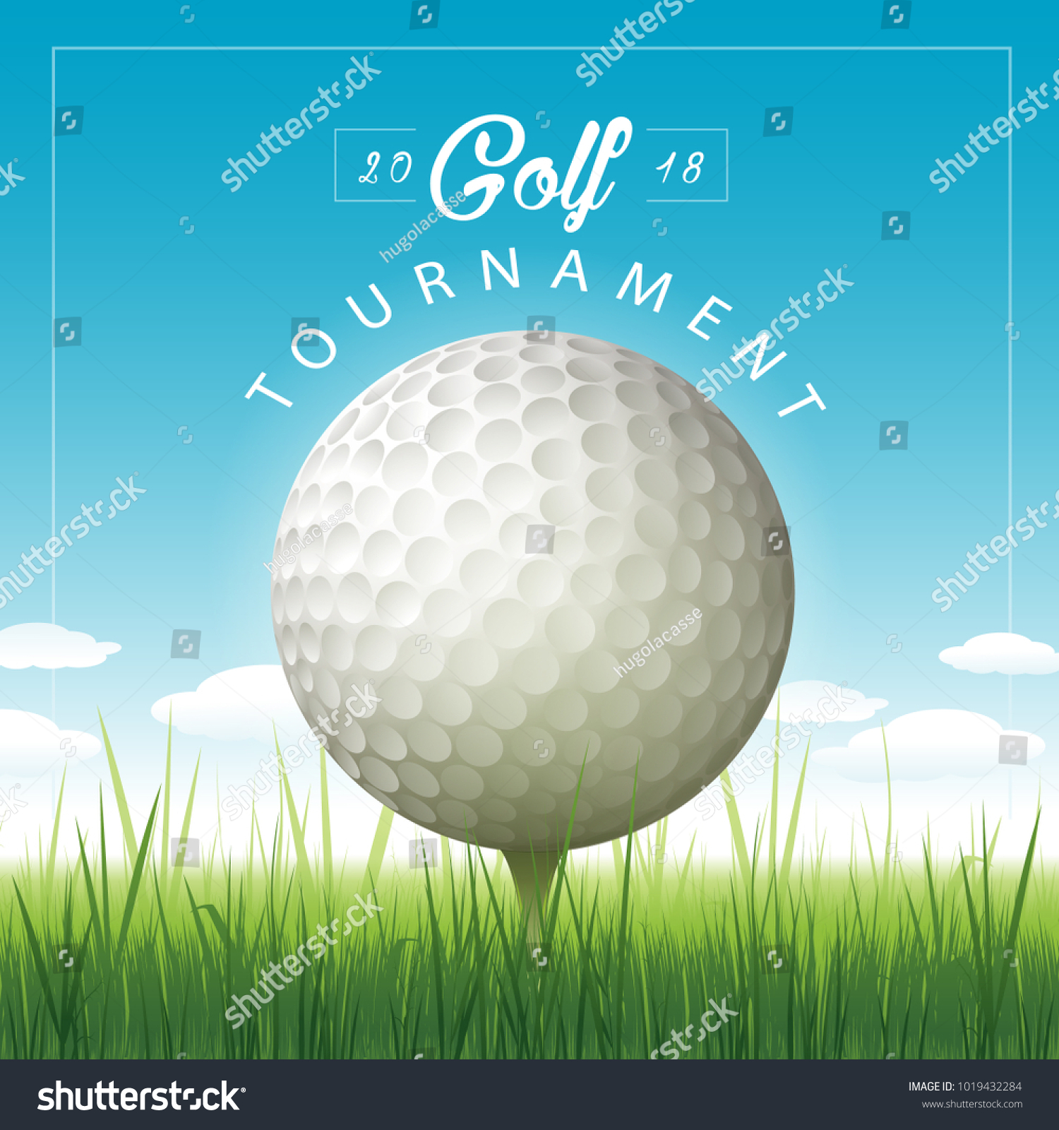 Vector Golf Tournament Illustration Background Stock Vector (Royalty ...
