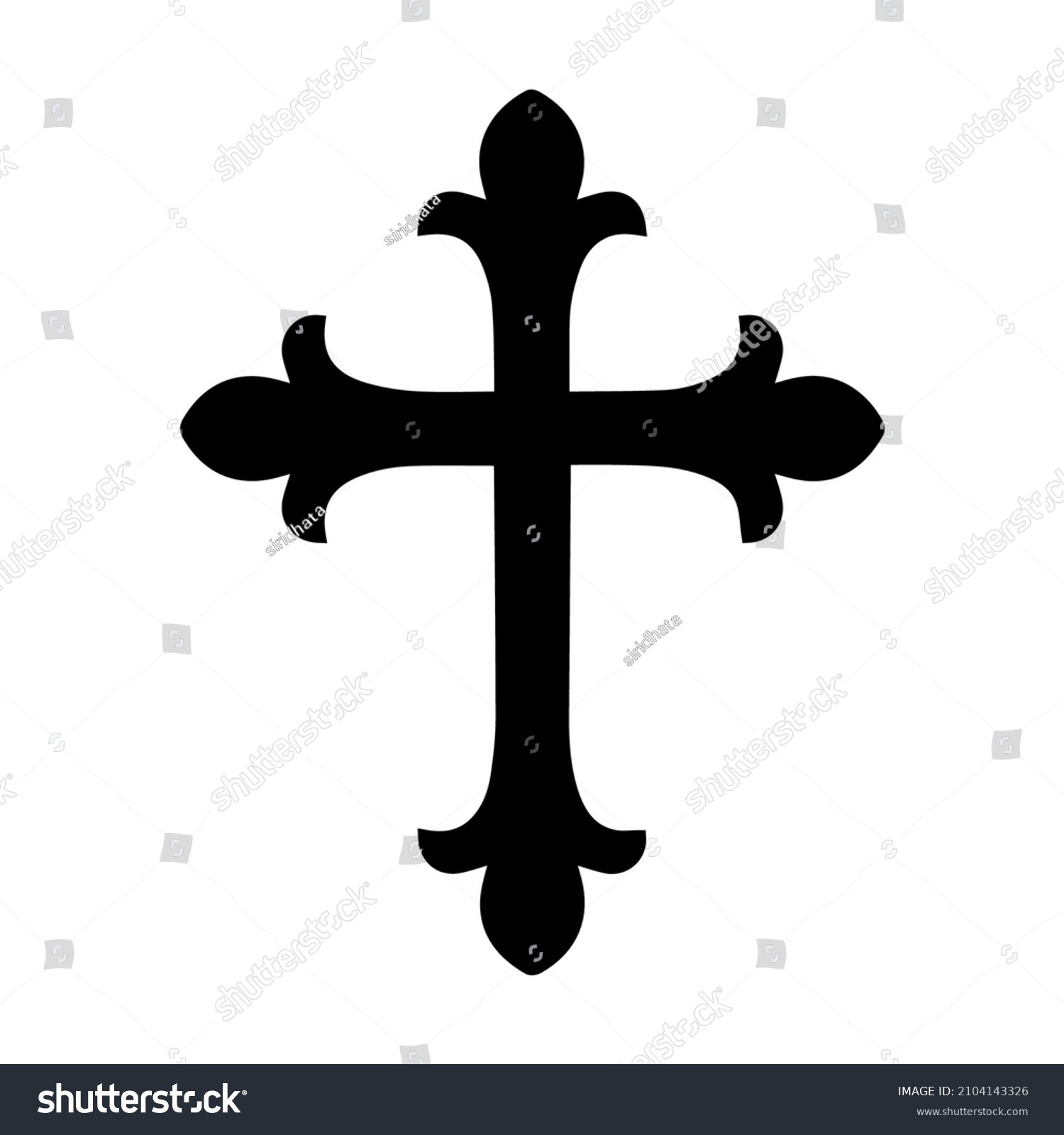 Vector Gothic Cross On White Background Stock Vector (Royalty Free ...