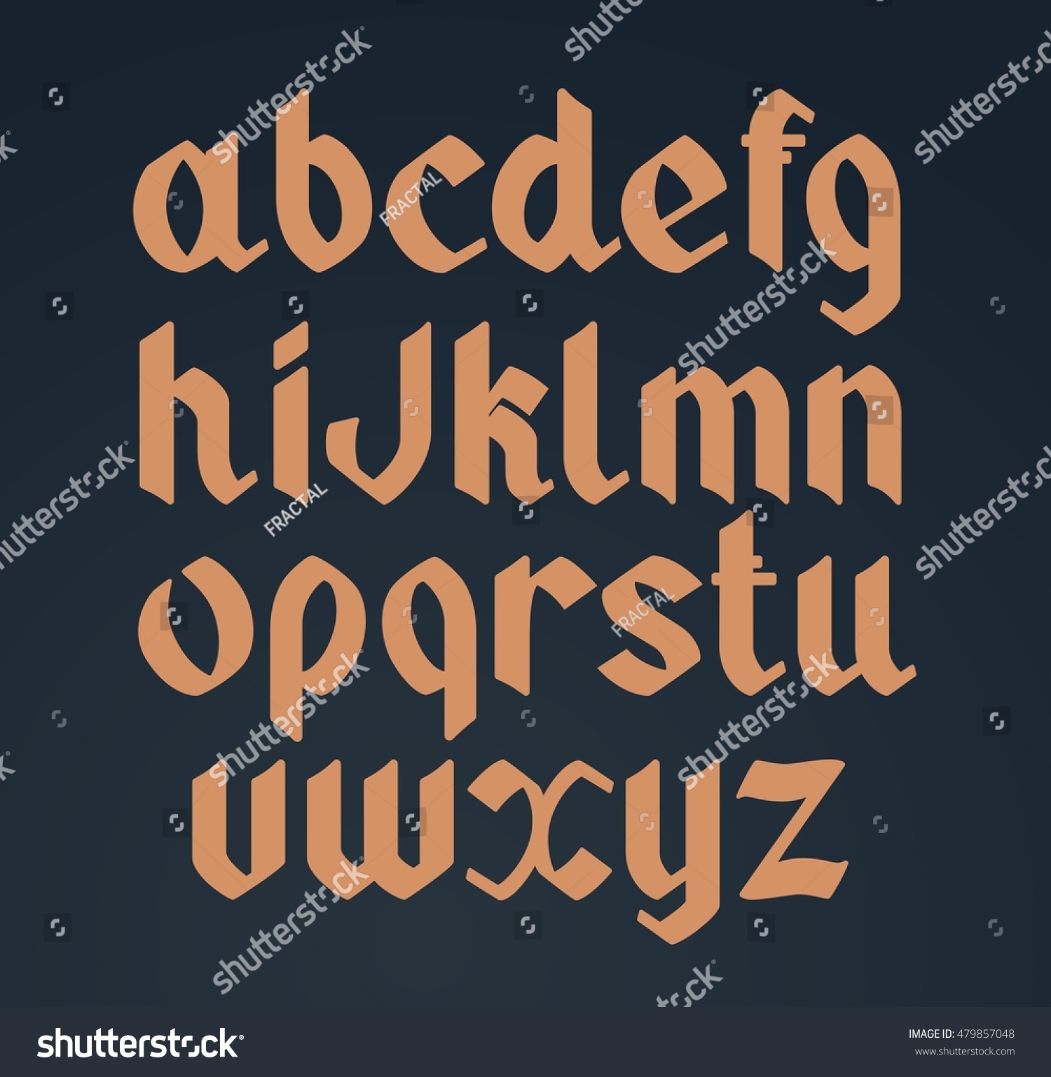 Vector Gothic Handwritten Font Vintage Vector: vector de stock (libre ...