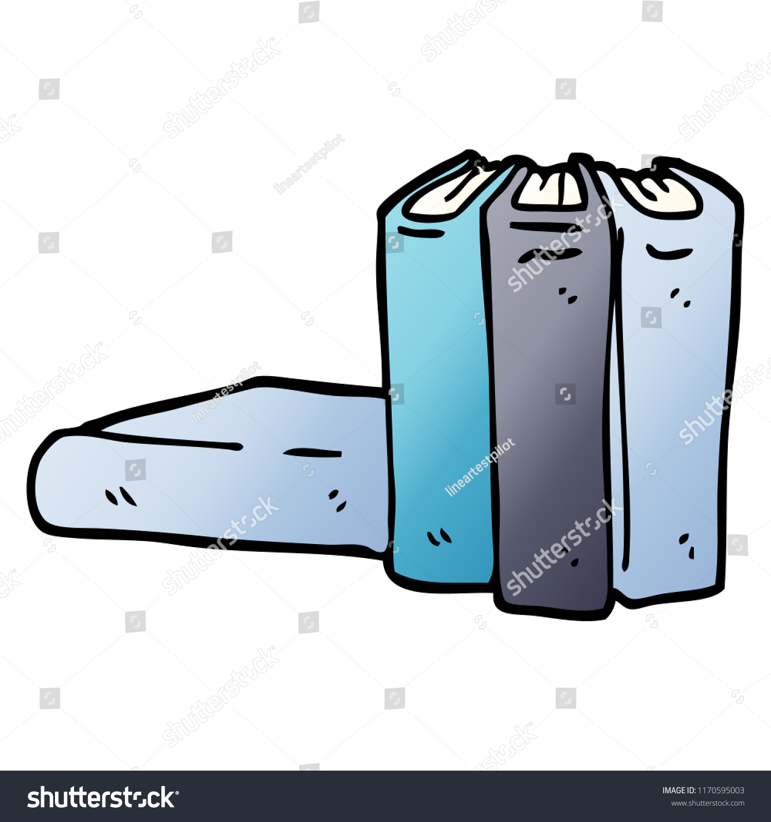 Vector Gradient Illustration Cartoon Books Stock Vector (Royalty Free ...