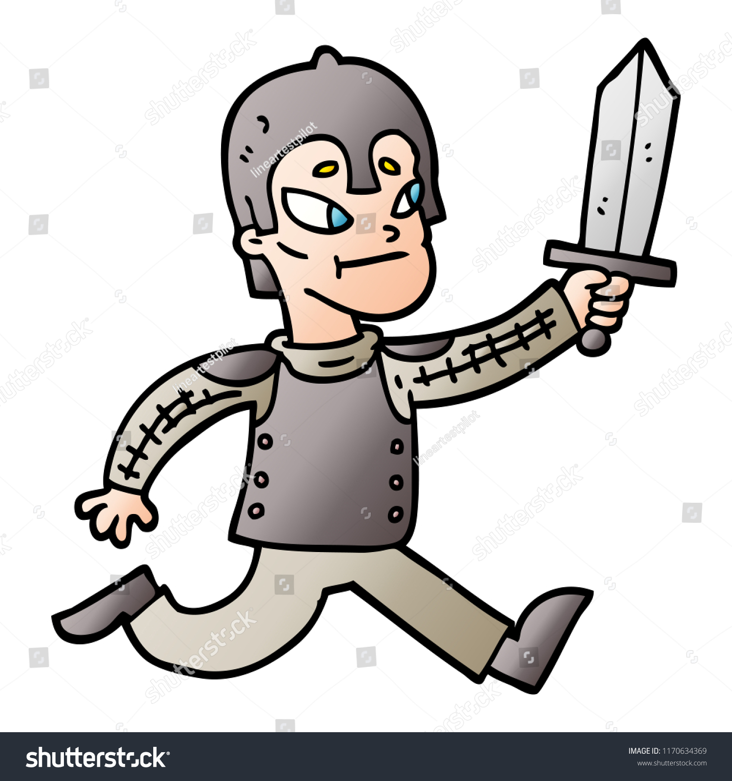 Vector Gradient Illustration Cartoon Medieval Warrior Stock Vector ... Vector Gradient Illustration Cartoon Medieval Warrior Stock Vector ...