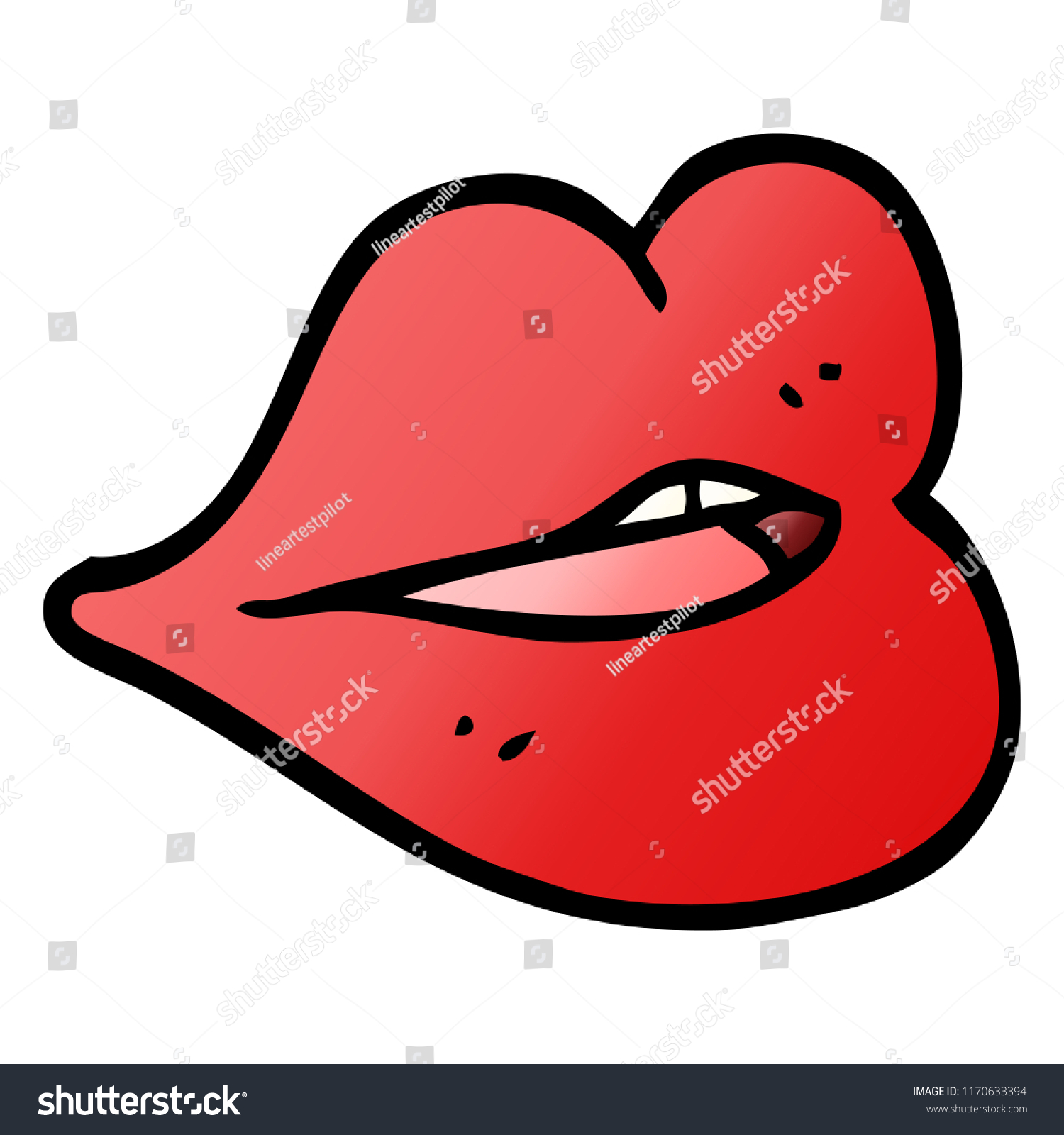 Vector Gradient Illustration Cartoon Red Lips Stock Vector (Royalty ...