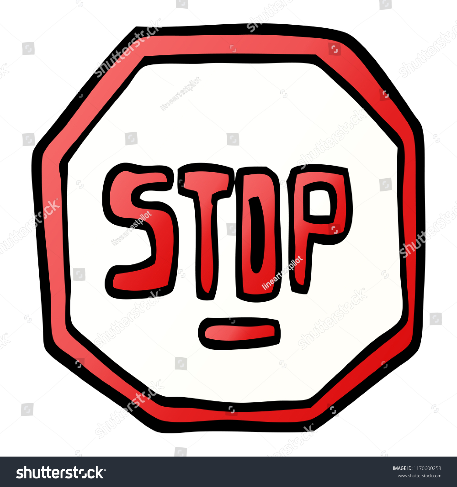 Vector Gradient Illustration Cartoon Stop Sign: เวกเตอร์สต็อก (ปลอดค่า ...