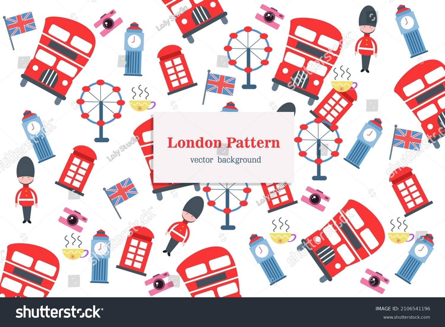 Vector Graphic Illustration British Symbols London Stock Vector ... Vector Graphic Illustration British Symbols London Stock Vector ...