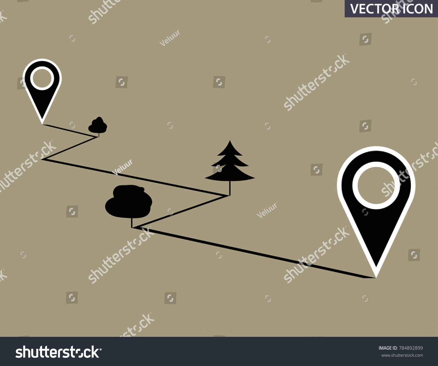 Vector Graphic Location Icon On Map Stock Vector (Royalty Free) 784892899