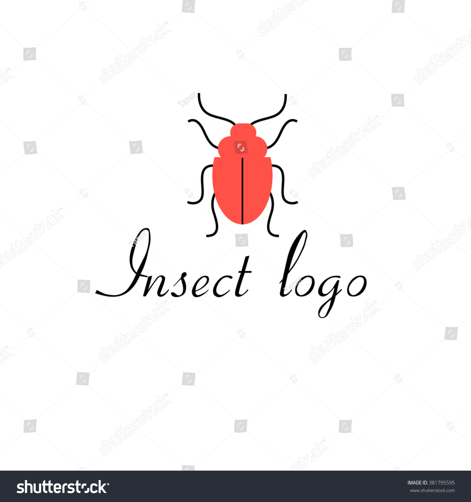 Vector Graphics Icon Red Beetle Isolated Stock Vector (Royalty Free ...