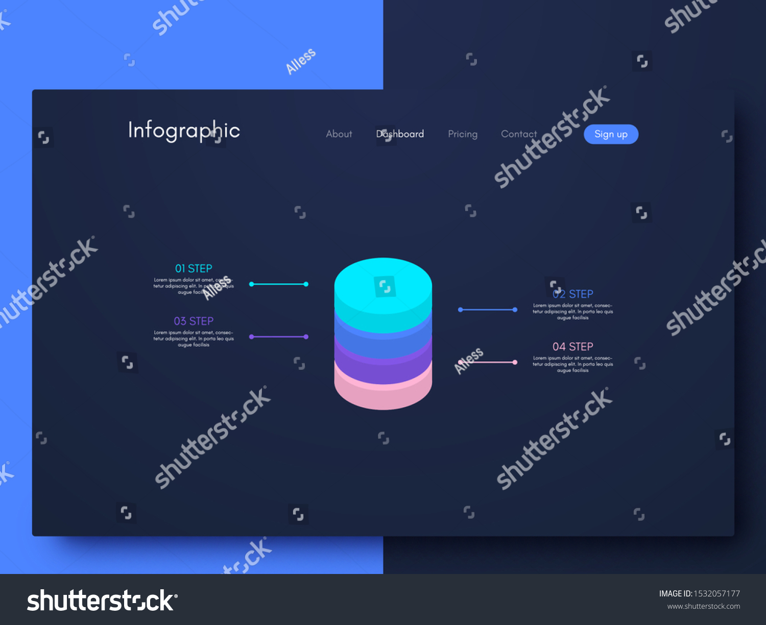 Vector Graphics Infographics Four Options Template: vector de stock (libre de regalías ...