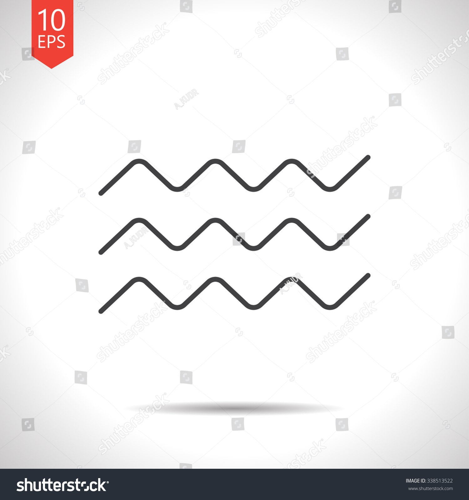 Vector Gray Waves Icon On White Stock Vector 338513522 - Shutterstock