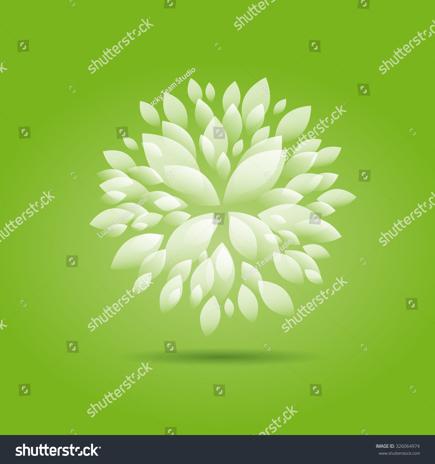 Vector Green Floral Background Stock Vector (Royalty Free) 326064974 ...