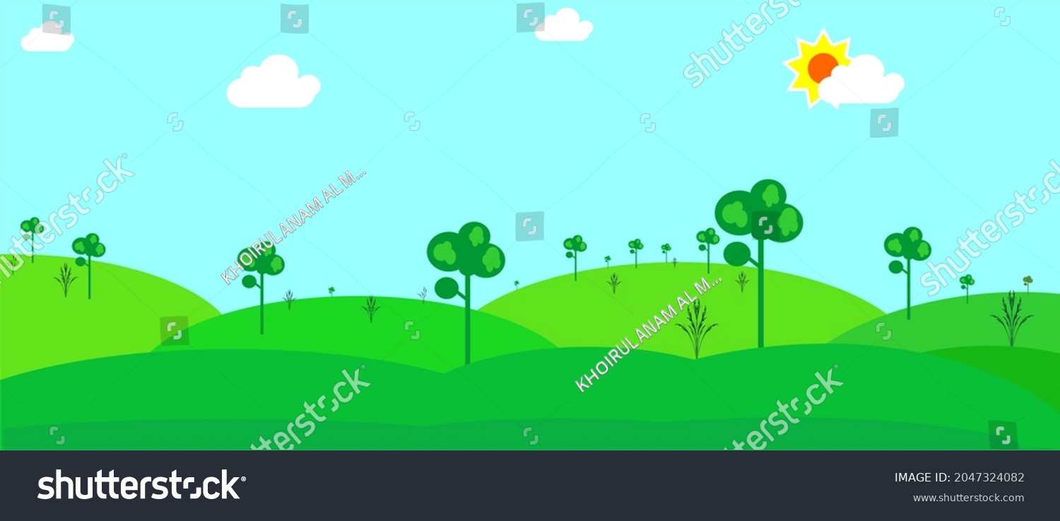 Vector Green Hill Background Animation Stock Vector (Royalty Free ...