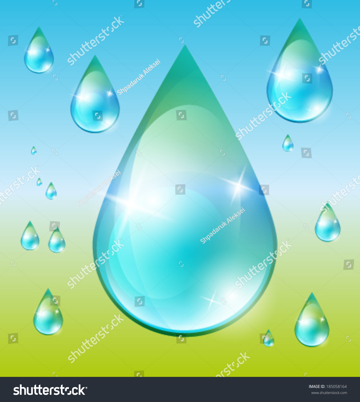 Vector Green Rain Stock Vector (Royalty Free) 185058164 | Shutterstock