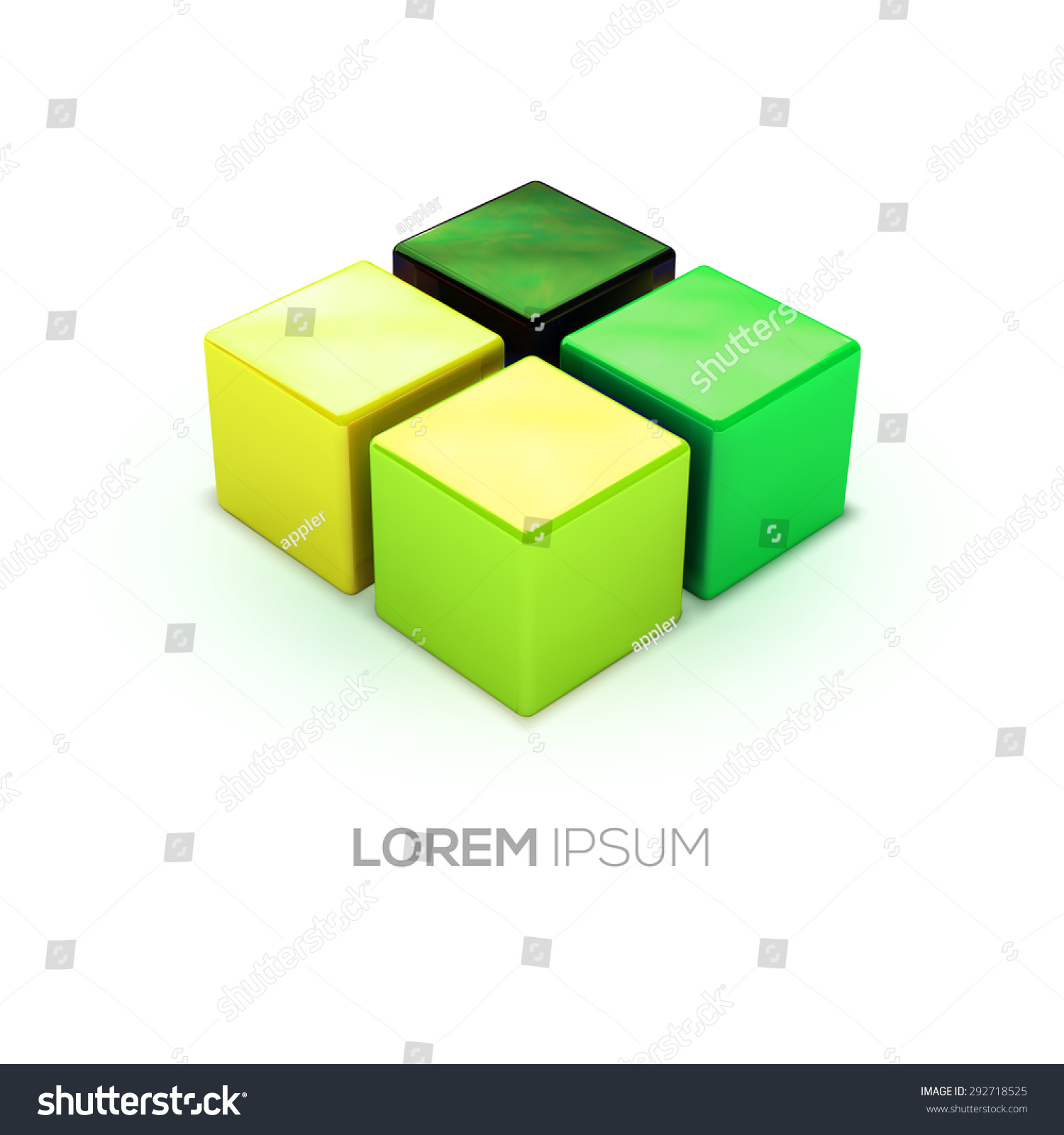 Vector Green Shadows Boxes Logo Built Stock Vector (Royalty Free ...
