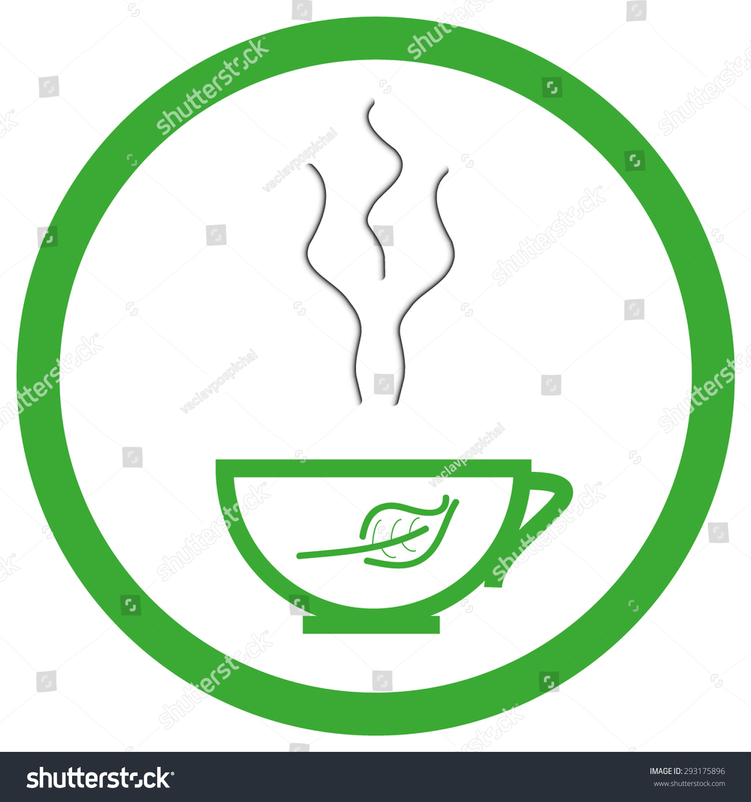 Vector Green Tea Sign Symbol Stock Vector (Royalty Free) 293175896 ...