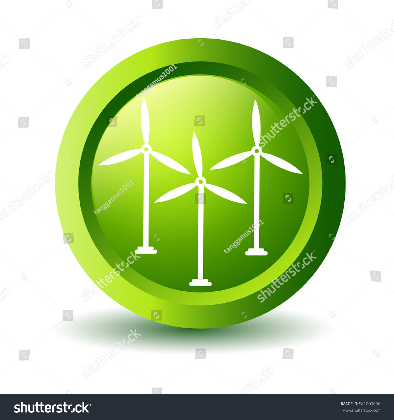 Vector Green Wind Turbine Label Stock Vector (Royalty Free) 581009896 ...