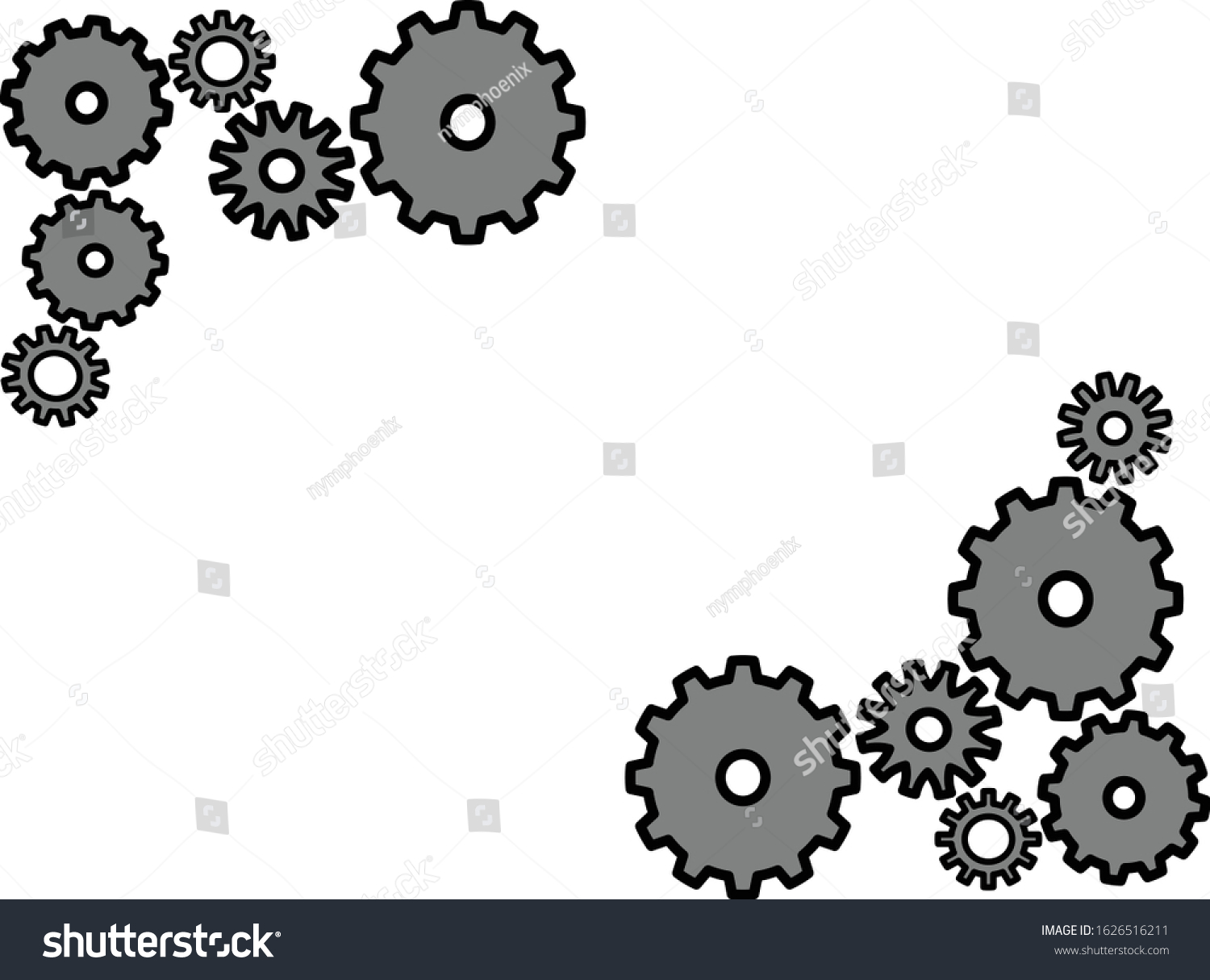 Vector Grey Cogs Wheels Decorative Border Stock Vector (Royalty Free ...