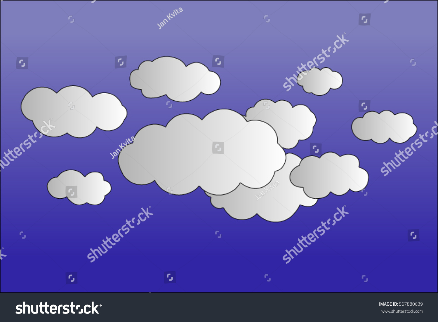 Vector Grey Shaded Clouds Simple Design Stock Vector (Royalty Free ...