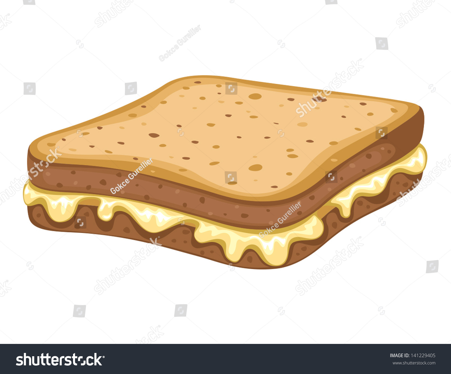 Vector Grilled Cheese Sandwich Stock Vector (Royalty Free) 141229405 ...