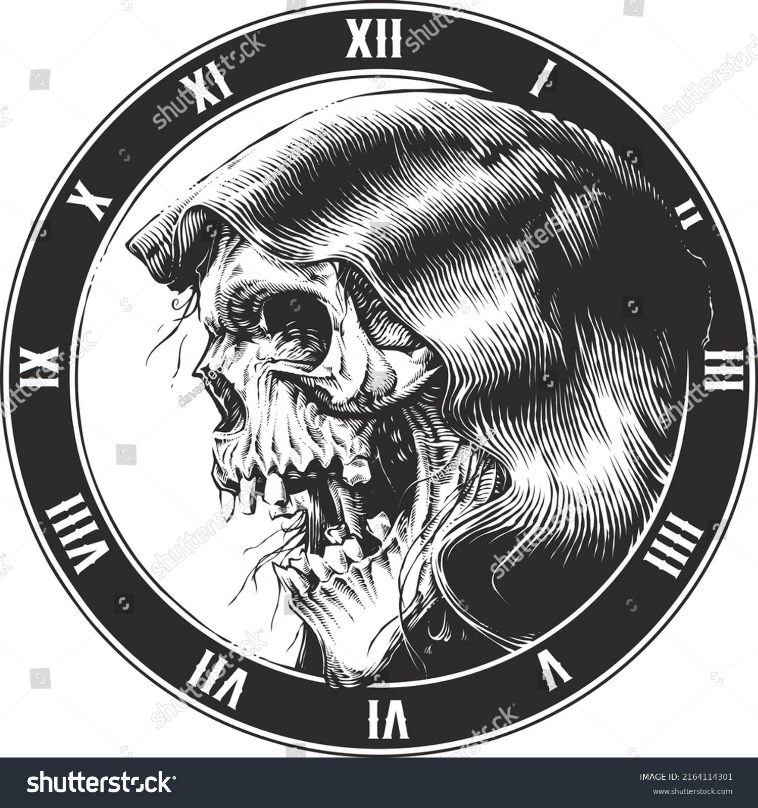 Vector Grim Reaper Tattoo Design Stock Vector (Royalty Free) 2164114301 ...