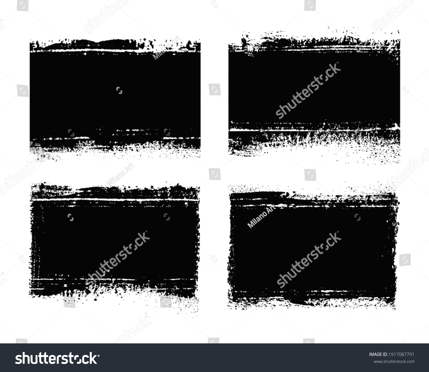 Vector Grunge Distressed Black Banners Stock Vector (Royalty Free ...