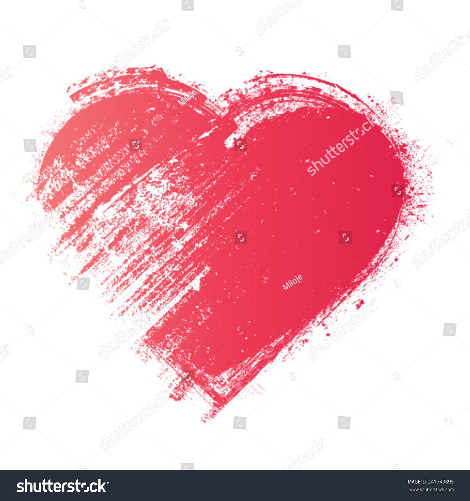 Vector Grunge Heart Stock Vector 241749895 - Shutterstock