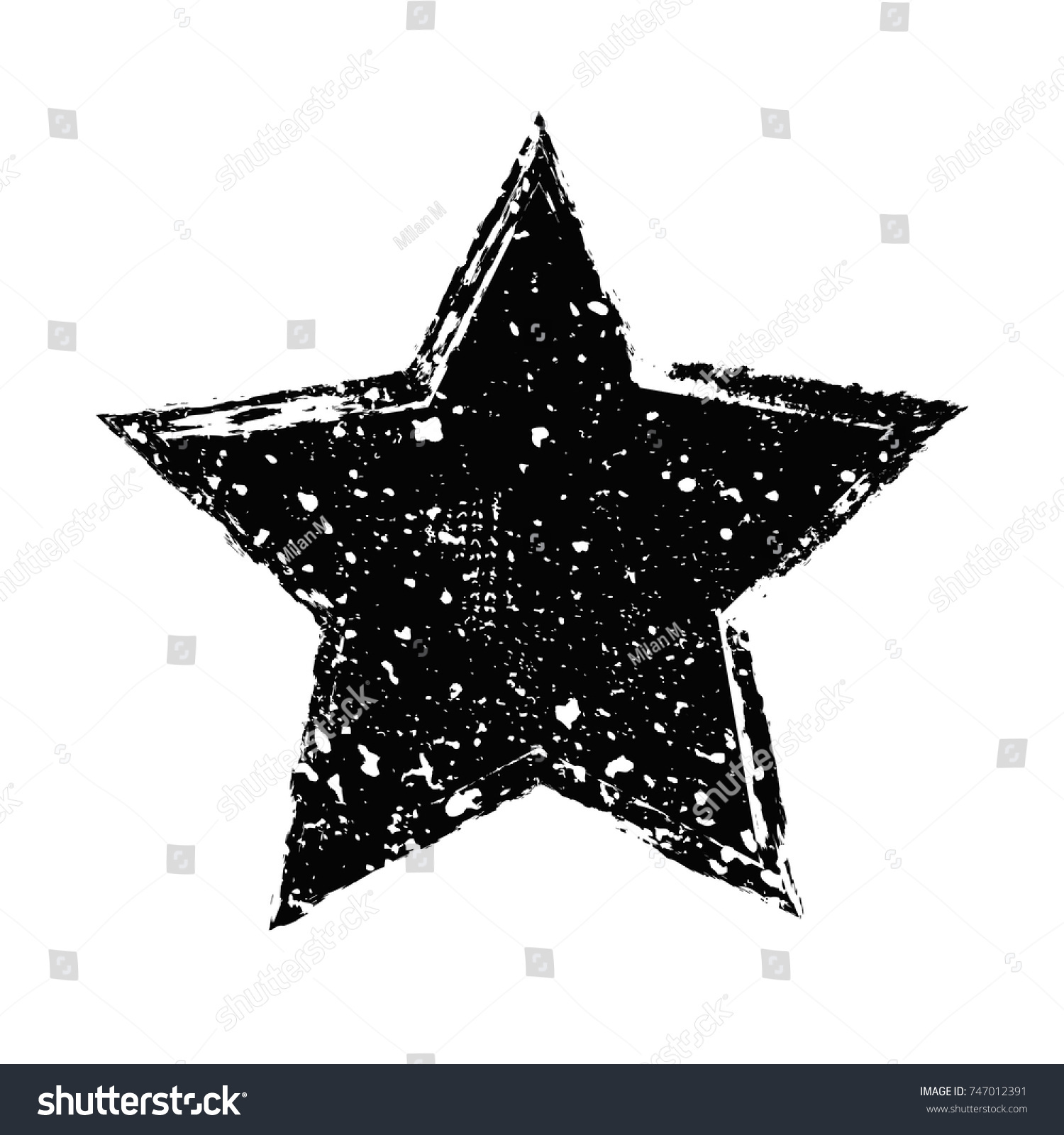 Vector Grunge Star Distressed Star Design 스톡 벡터(사용료 없음) 747012391 ...