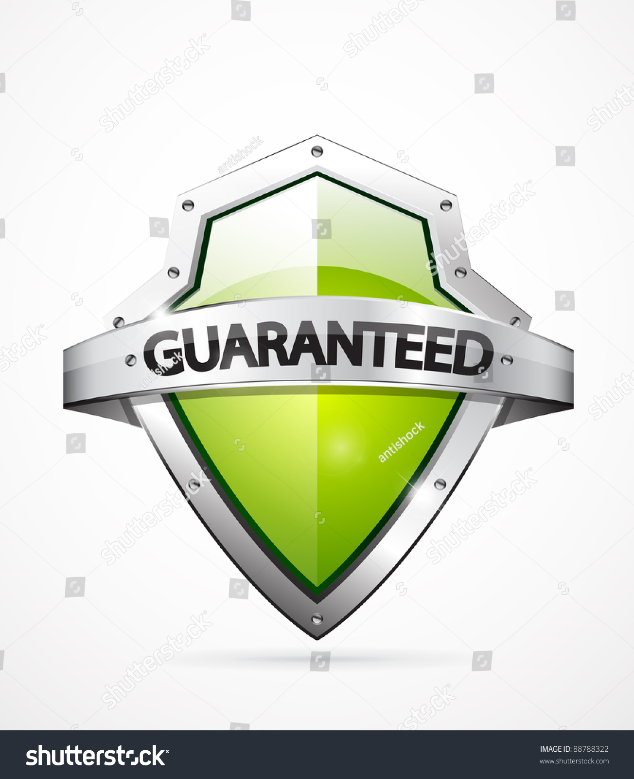 Vector Guaranteed Shield Icon Green Color: เวกเตอร์สต็อก (ปลอดค่า ...
