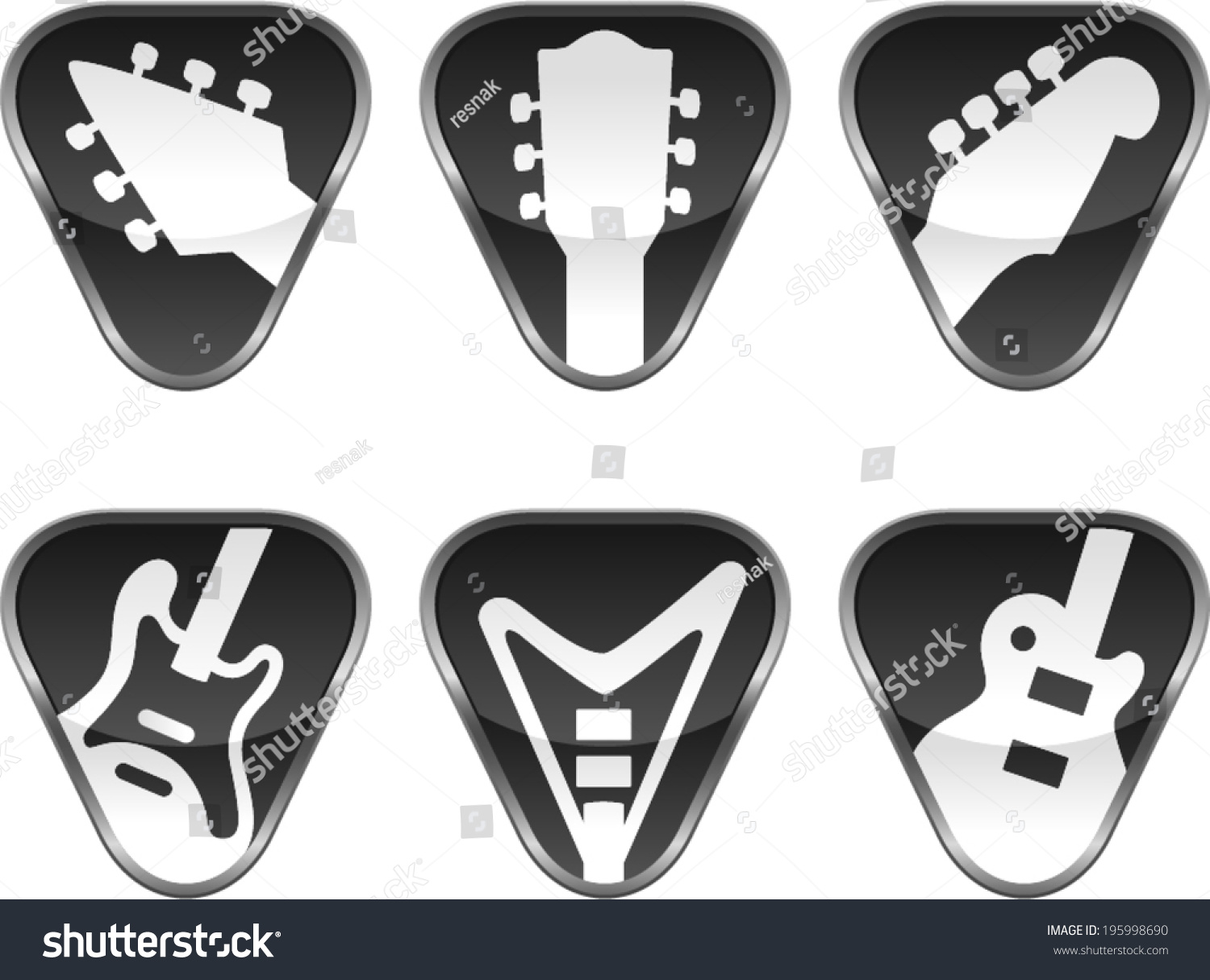 Vector Guitar Pick Designs Separate Layers: vector de stock (libre de ...