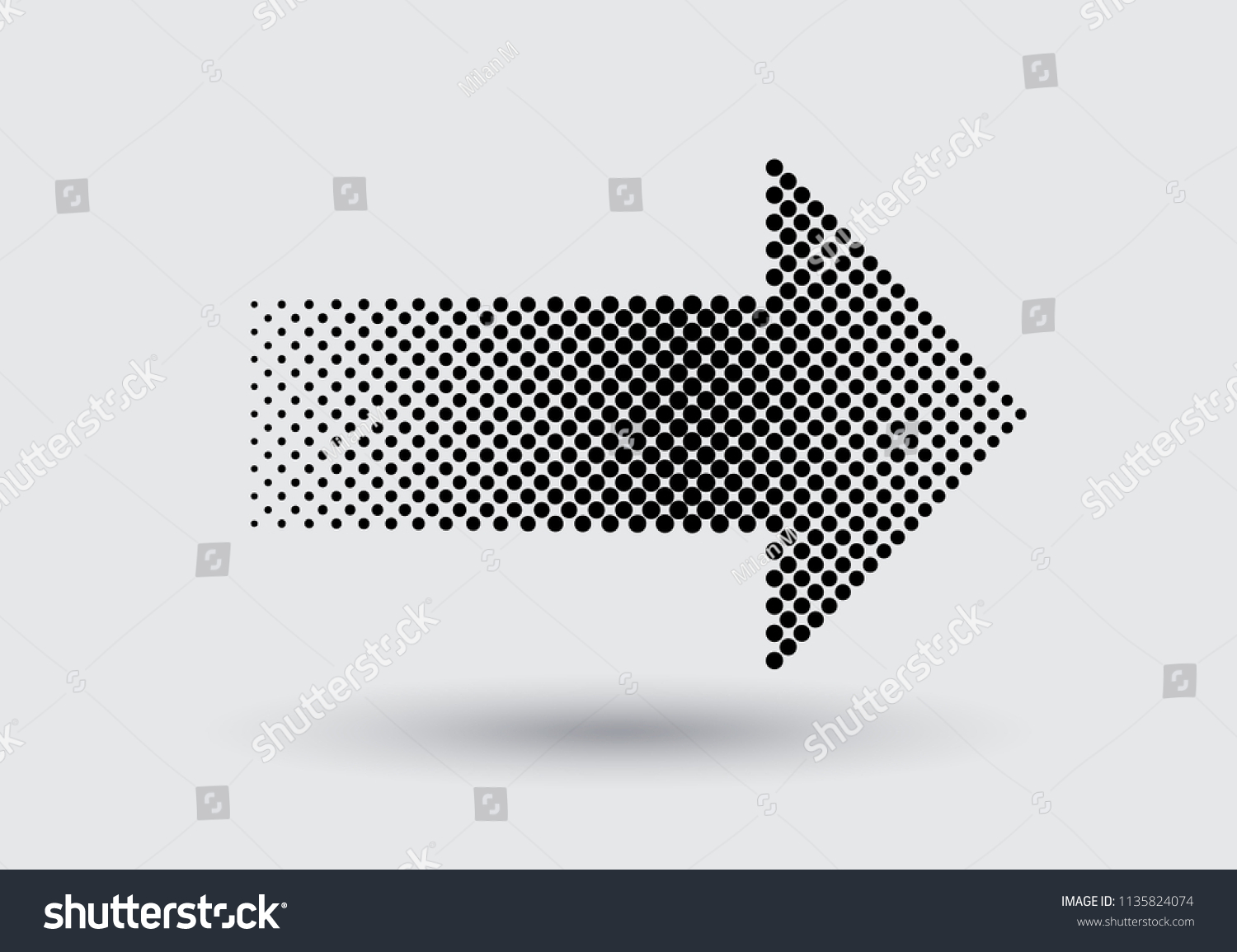 Vector Halftone Arrowdots Arrow Icon: vector de stock (libre de ...